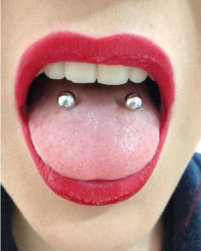 Piercing Langue Deux Boules